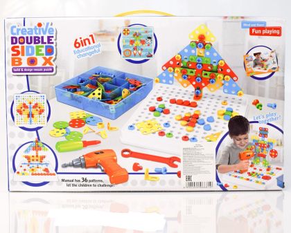 Детски конструктивен комплект с винтоверт Creative Double Sided Box 6 в ...