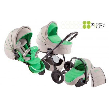 Zippy Sport бебешка количка 3в1 лен/зелено