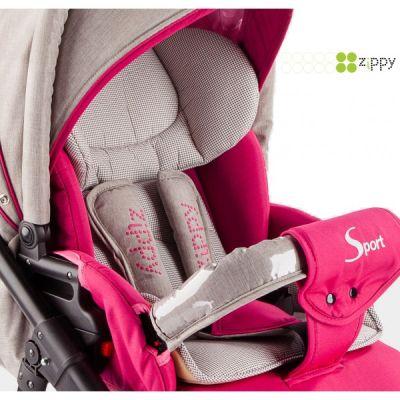 Zippy Sport бебешка количка 3в1 лен/розово